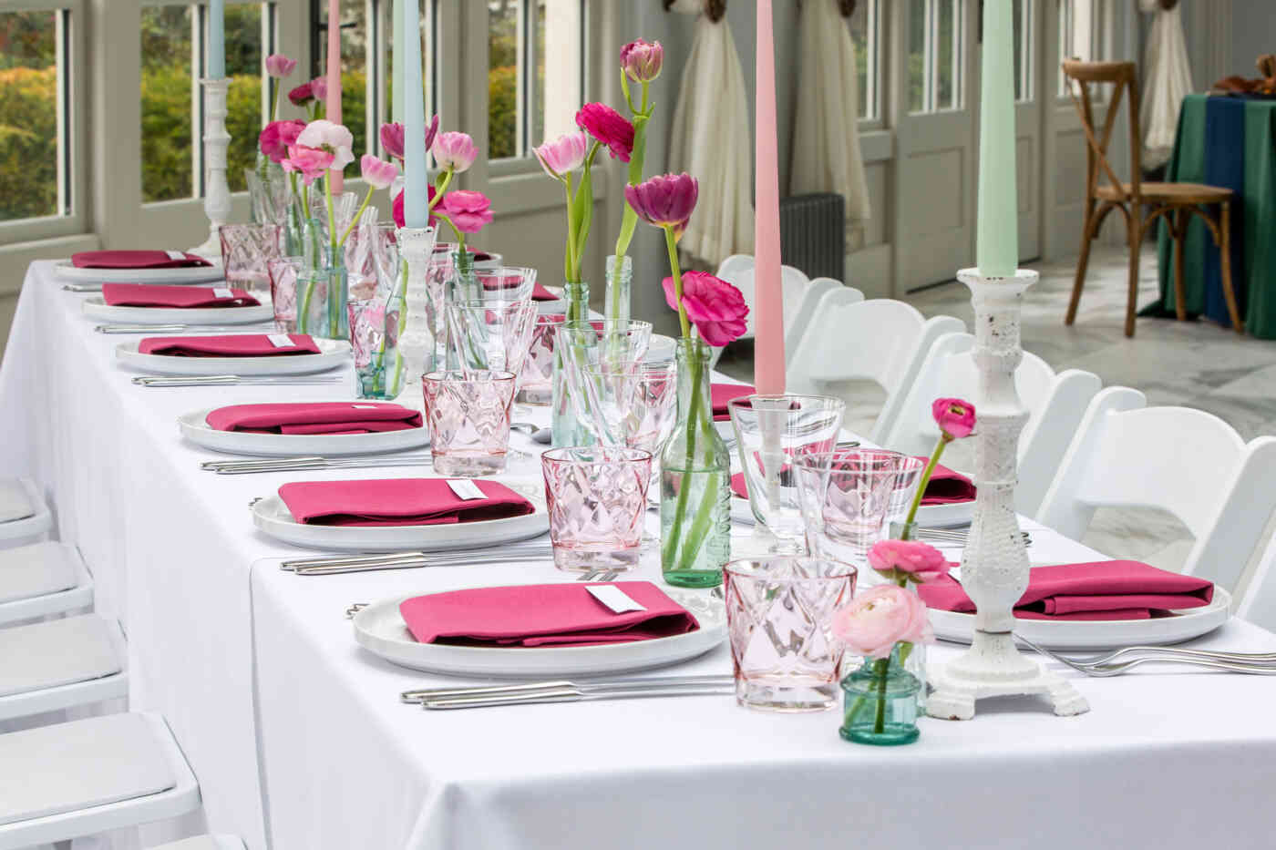 Wild Raspberry Table Linen For Hire | Tablecloths, Napkins, Runners ...